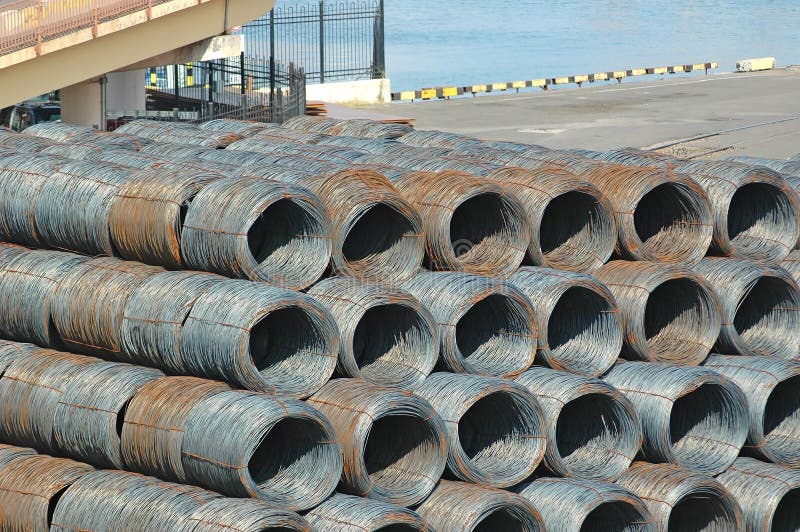 Steel wire roll stock image. Image of manufacture, alloy - 34624641