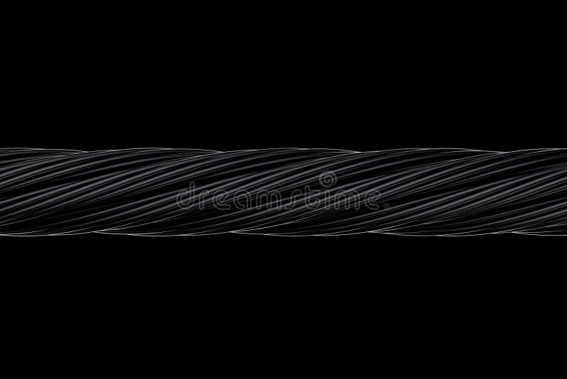 Steel Wire Rope Cable Extreme Closeup. 3d Rendering Stock Illustration ...