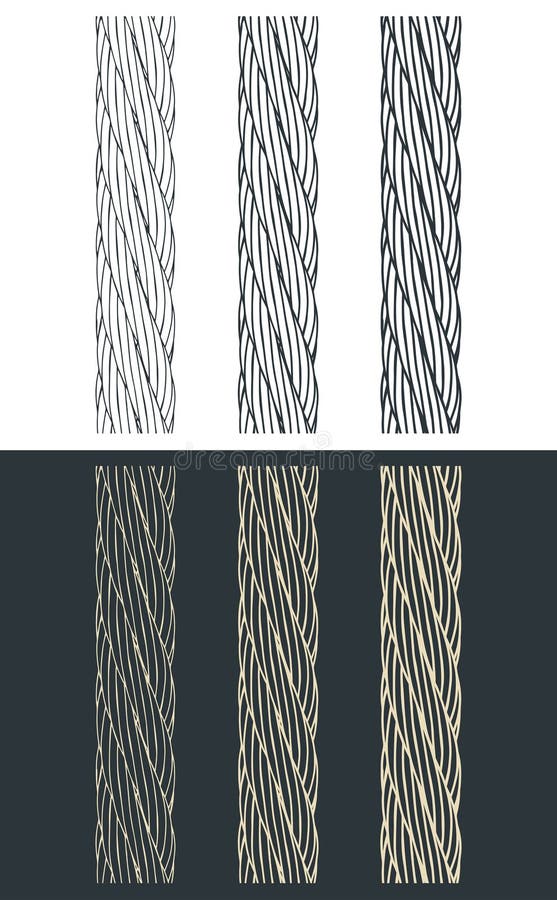 Steel Wire Rope Close-up Illustrations Stock Vector - Illustration of ...