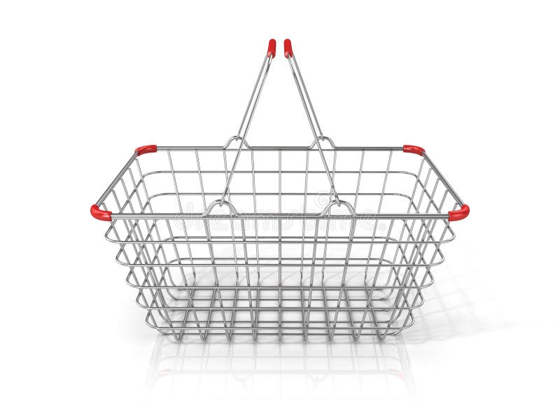 Steel Wire Shopping Basket. Front View Stock Illustration ...