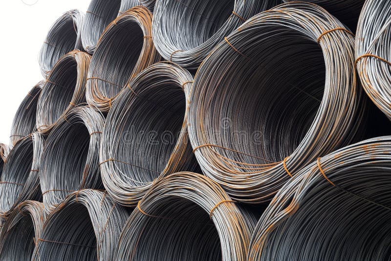 Steel wires stock photo. Image of blue, rope, coil, stacked - 100439504