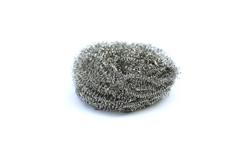 Steel Wool Isolated on White Background. Stainless Steel Sponge for ...