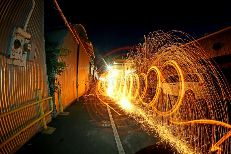 Steel wool photography 1 stock image. Image of nature - 205474077