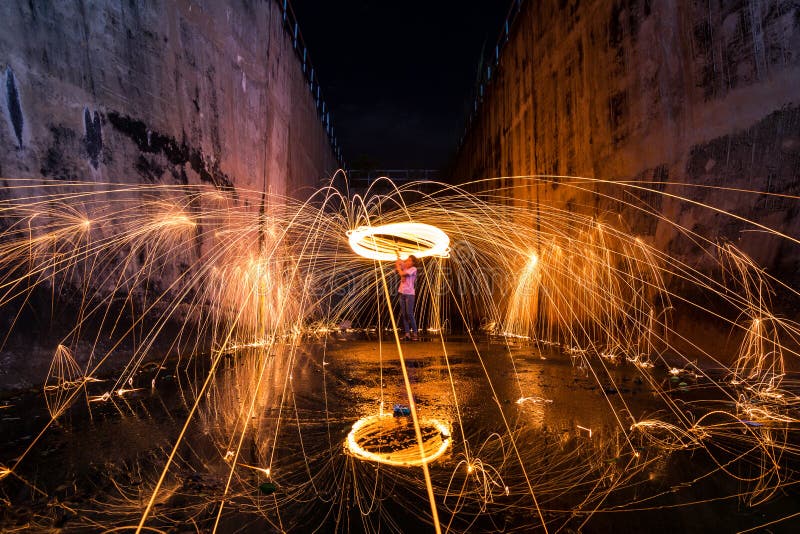 Steel wool photography stock photo. Image of glowing - 187052044