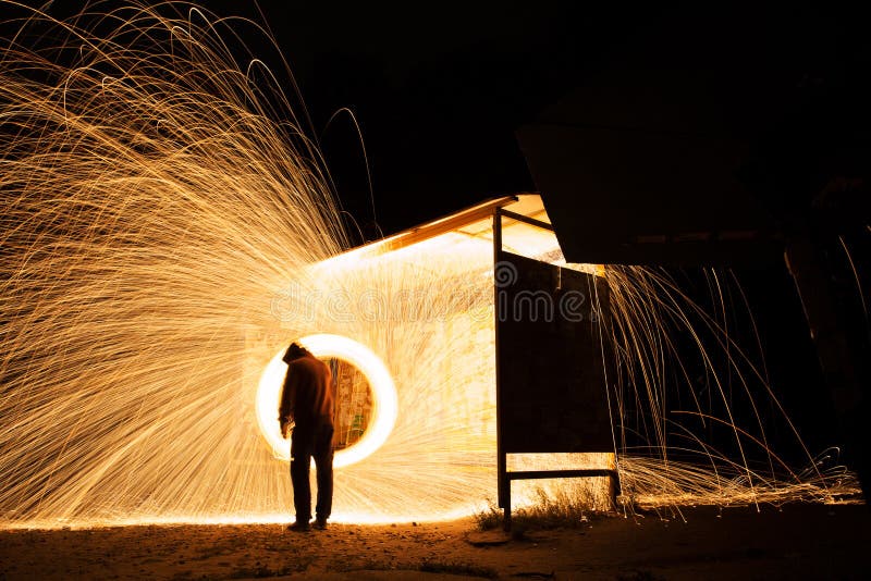 Spinning Fire stock photo. Image of arts, juggling, flames - 1730882