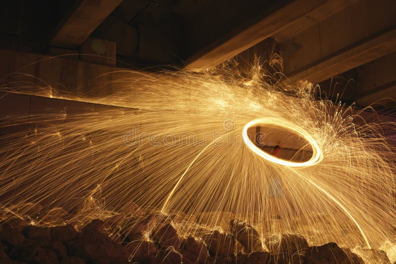 Steel wool spinning stock photo. Image of spinning, spin - 62896764