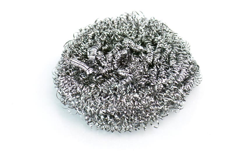 Steel Wool on White Background Stock Photo - Image of metallic ...