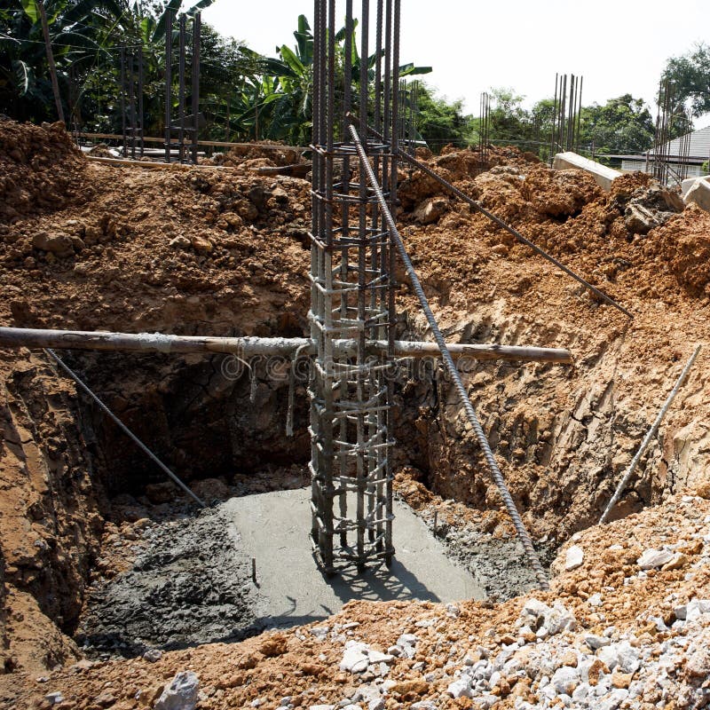Steel Work at the Construction Site Stock Image - Image of structure ...