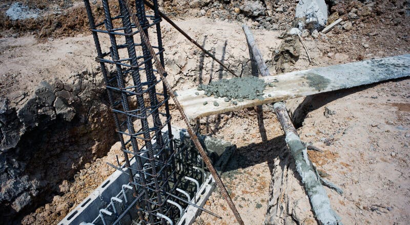 Steel Work for Reinforcement Concrete Structure Stock Image - Image of ...