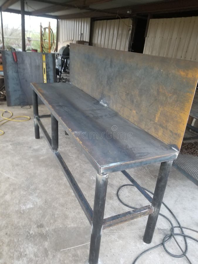 Steel work table bench stock image. Image of steel, table - 165011795