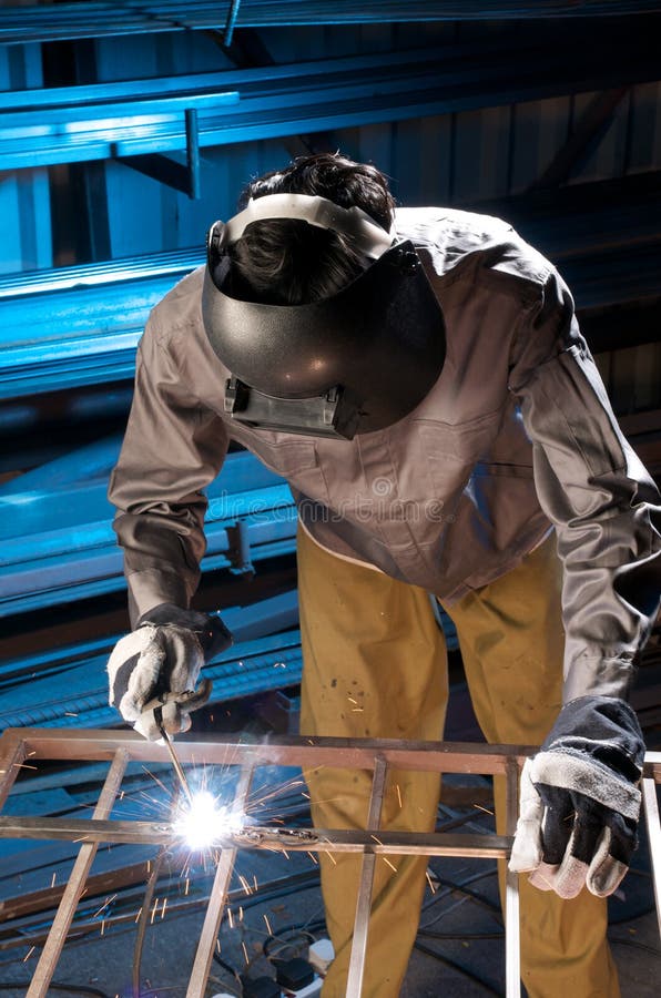 Steel worker stock image. Image of factory, sparks, people - 12087237