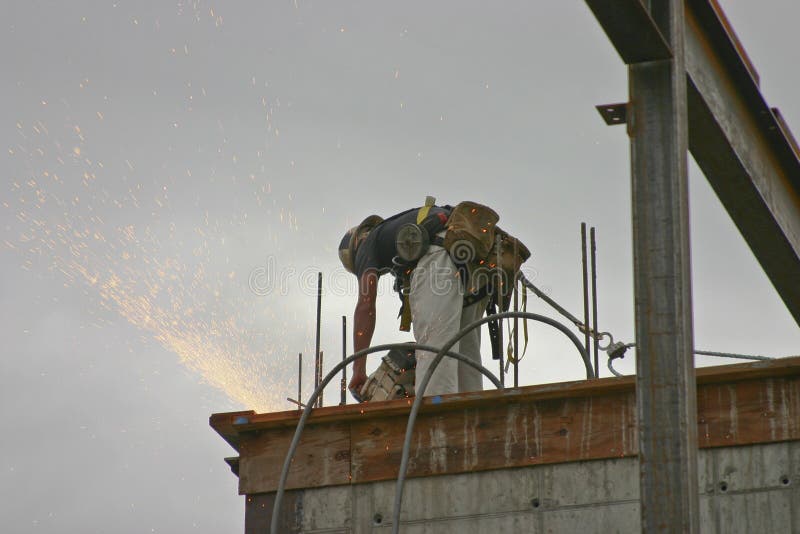 Geared-up ironworker stock image. Image of hardhat, industrial - 18878633