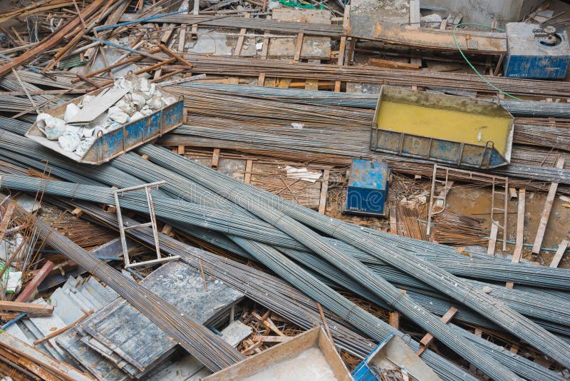 Steel Yard in Construction Site Stock Photo - Image of project, block ...