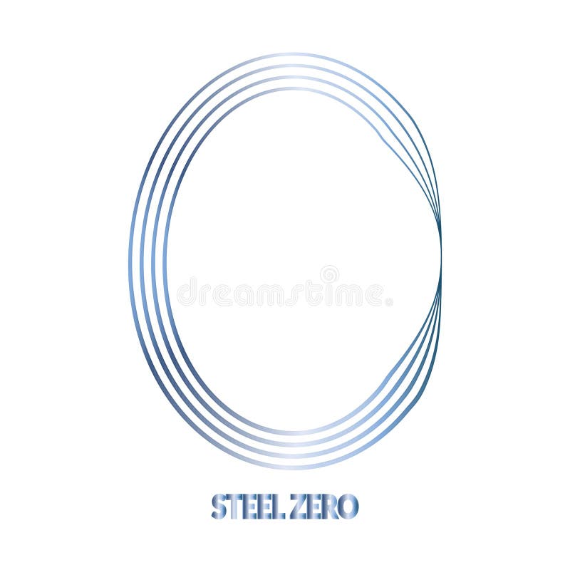 Steel Zero Logo Design stock vector. Illustration of logo - 129070885