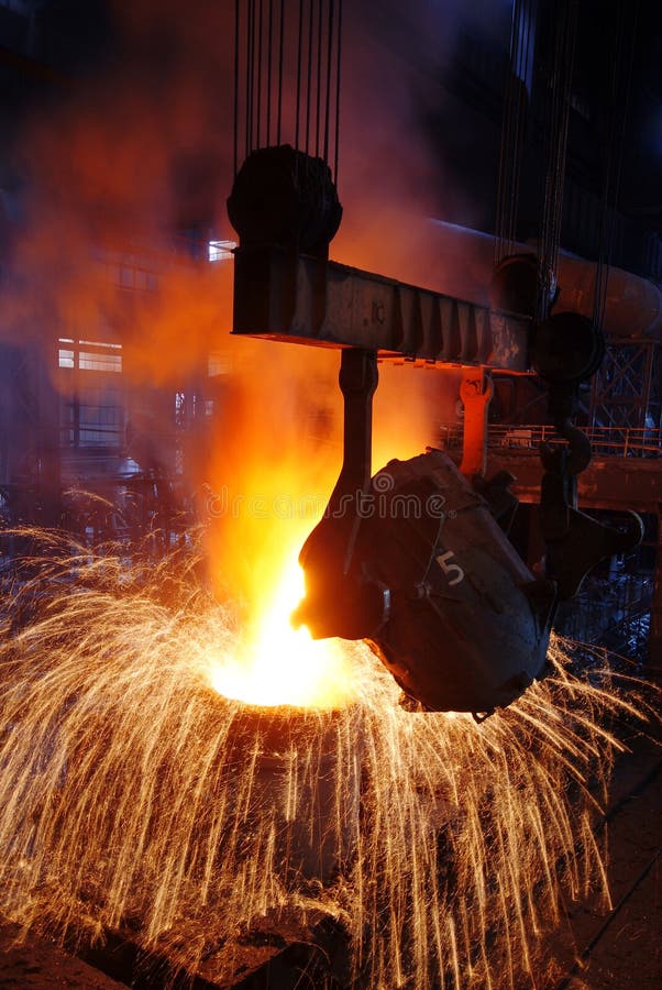 Steelmaking iron works stock image. Image of automatic - 11860549