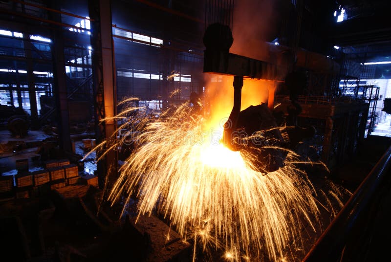 Steelmaking iron works stock image. Image of automatic - 11993207