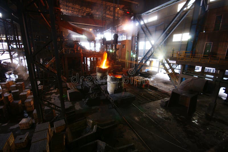 Steelmaking iron works stock photo. Image of fire, machine - 11993386