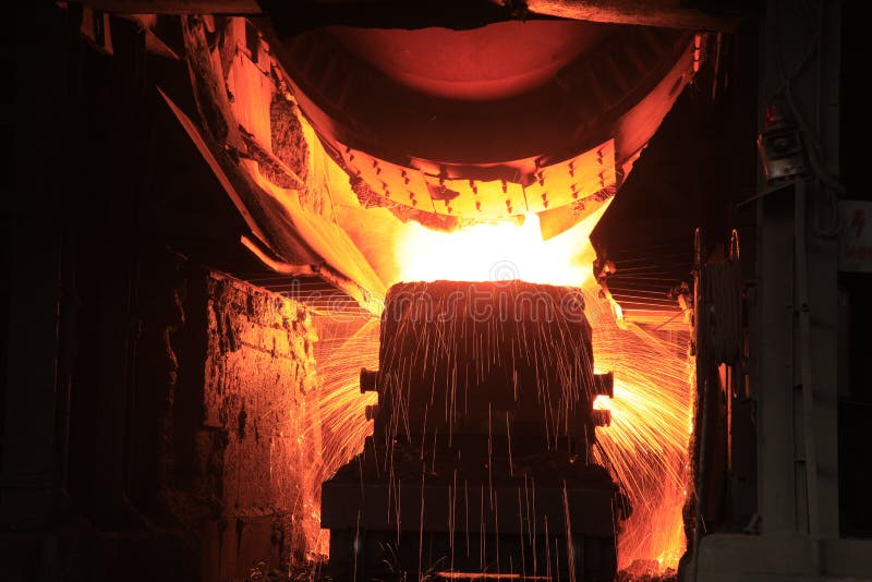 Steelmaking workshop stock image. Image of machinery - 42315719