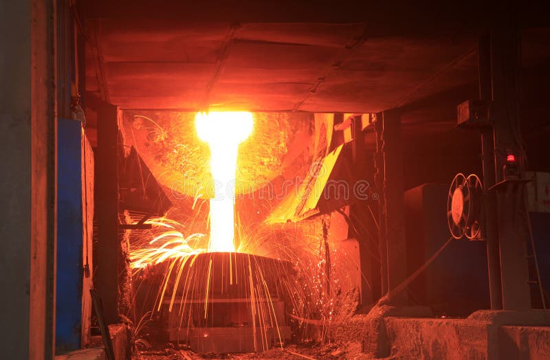 Steelmaking workshop stock image. Image of machinery - 42315719