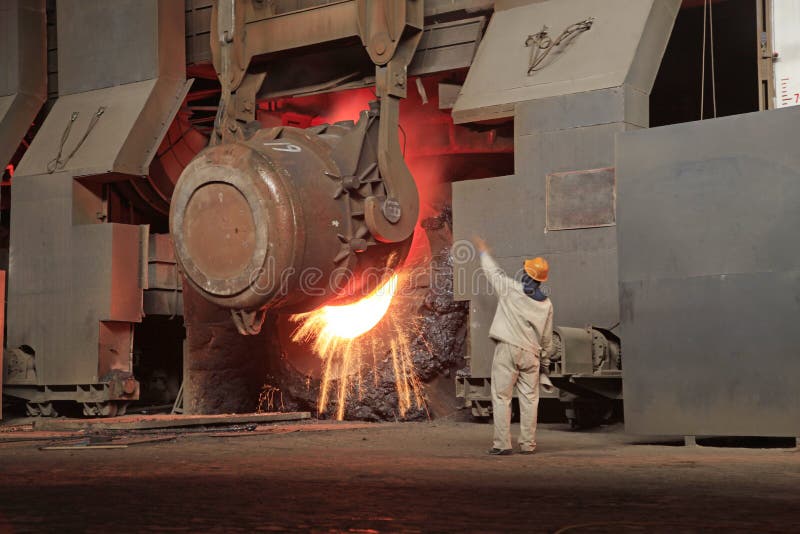 Steelmaking workshop stock image. Image of machinery - 42315719