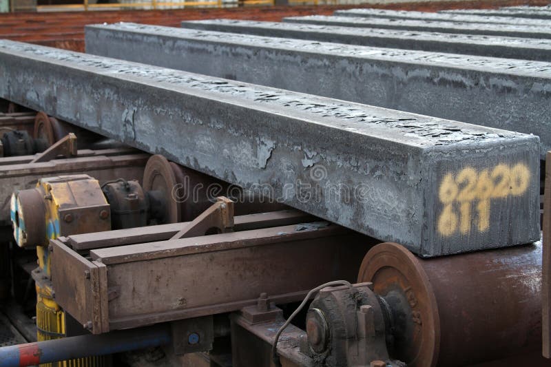 Steelworks Liquid Steel Continuous Casting Machine in Operation. Stock ...