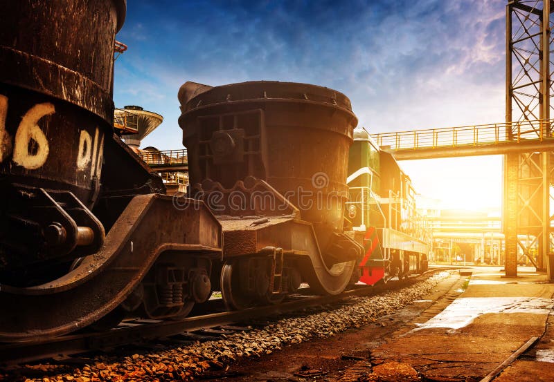 Steelworks train stock photo. Image of cloud, pipeline - 47299008