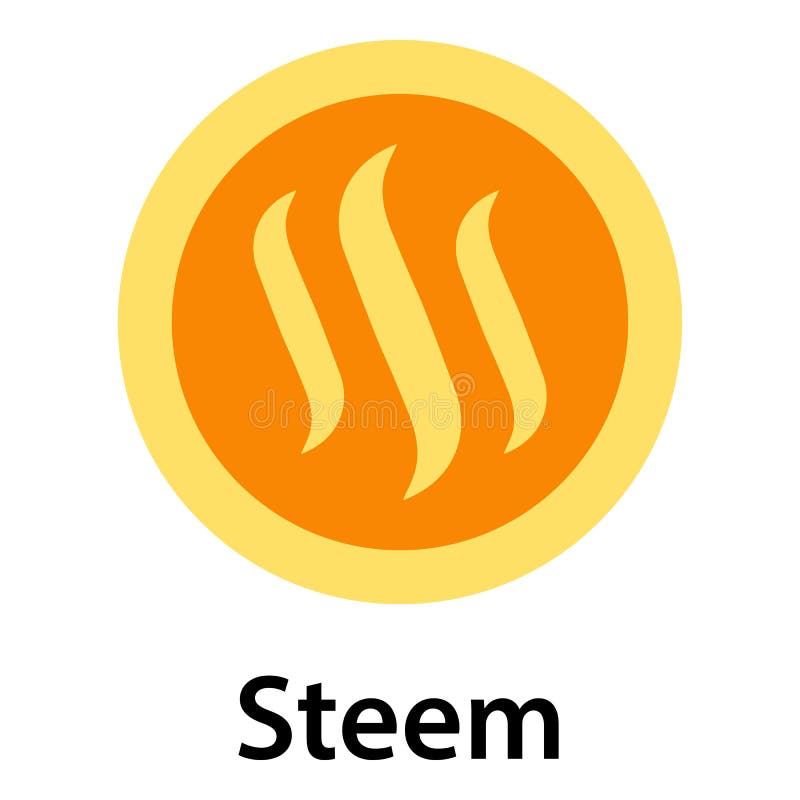 Steem icon, flat style editorial photography. Illustration of coin ...
