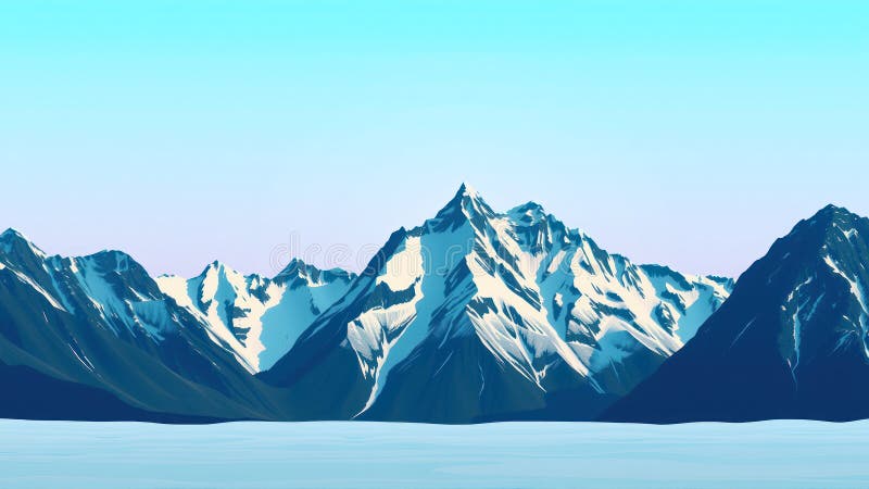 Steep Blue Peak with Layered Slopes. AI Generation Stock Image - Image ...