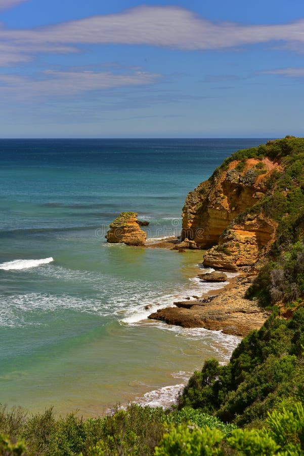 Steep Cliff Along the Coast of Split Point in Victoria Stock Image ...