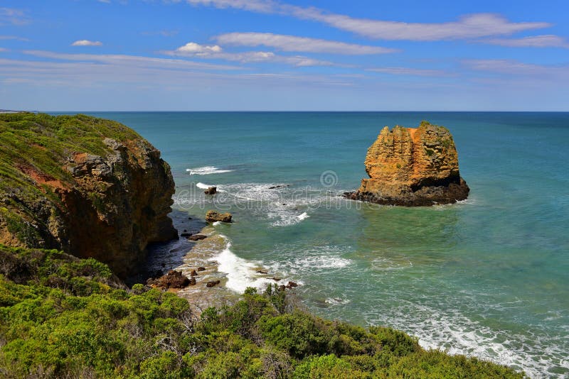 Steep Cliff Along the Coast of Split Point in Victoria Stock Photo ...