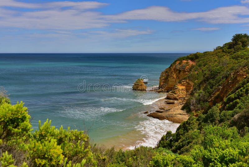 Steep Cliff Along the Coast of Split Point in Victoria Stock Image ...