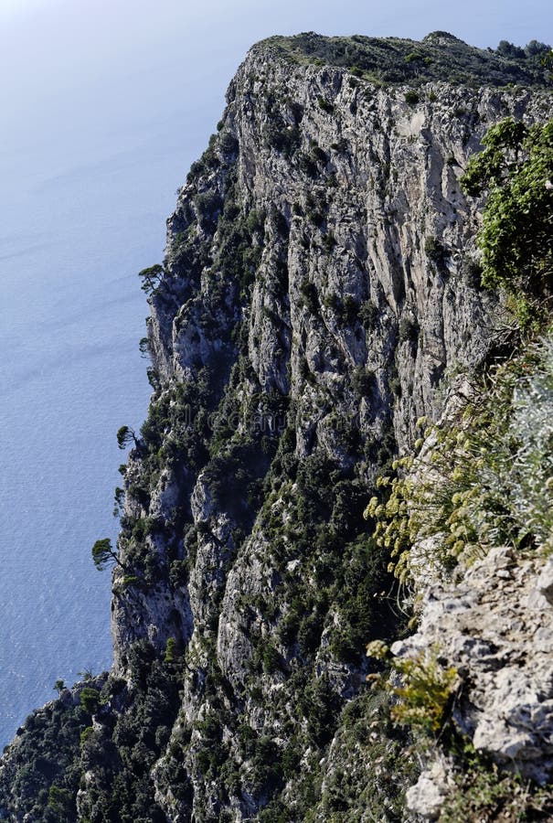 Steep Cliff Next To Songaksan Mountain on Jeju Island Stock Photo ...