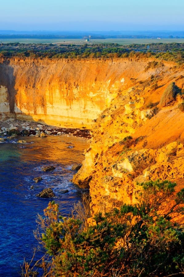 Steep Cliffs Along Australia Great Ocean Road Stock Image - Image of ...