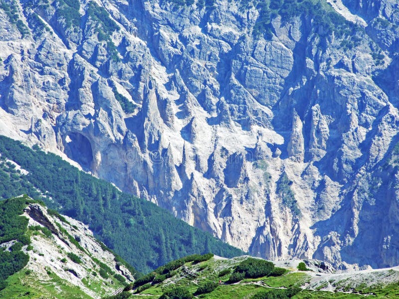 Steep Cliffs and Sharp Rocks on the Gamsgrat Alpine Mountain - Malbun ...
