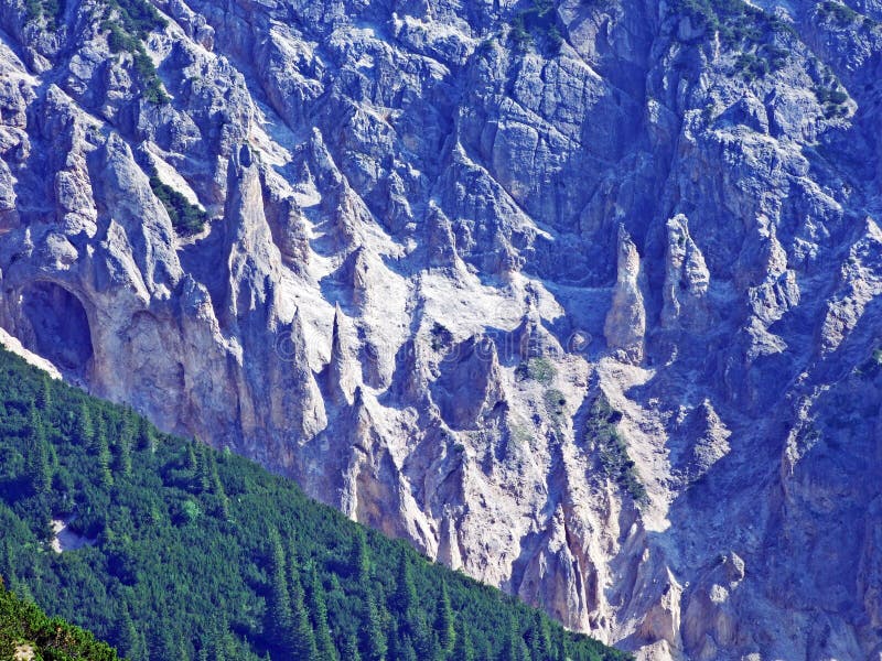 Steep Cliffs and Sharp Rocks on the Gamsgrat Alpine Mountain - Malbun ...