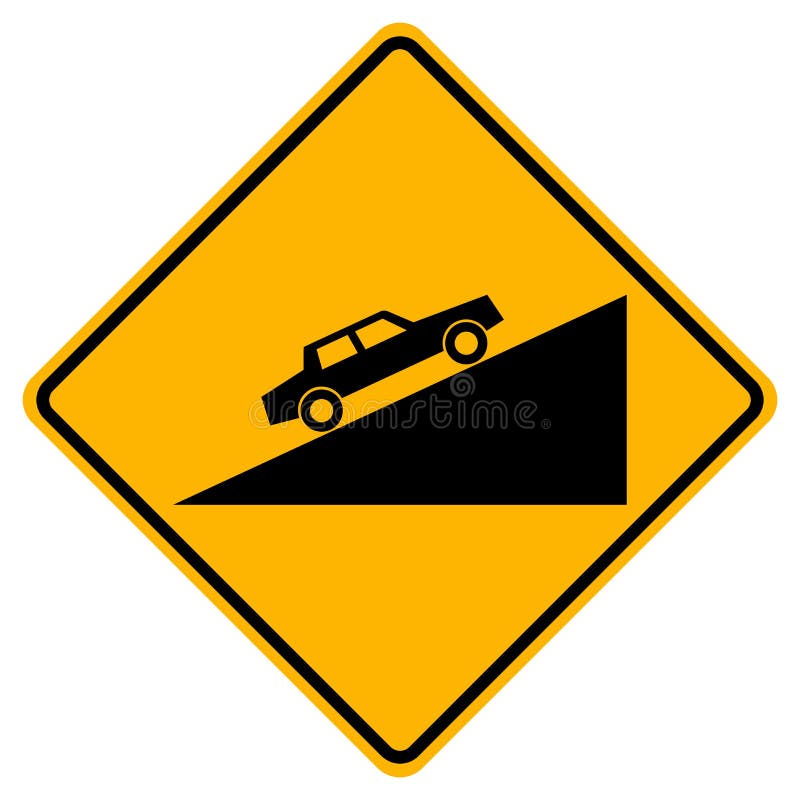 Caution Slope Hazard Symbol Sign,Vector Illustration, Isolate on White ...