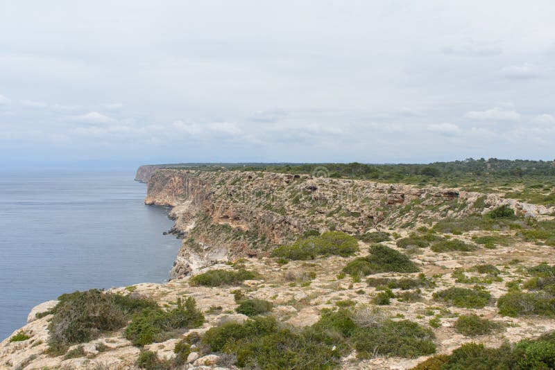 Steep Coastal Cliffs at Cap Blanc in Mallorca, Spain Stock Photo ...