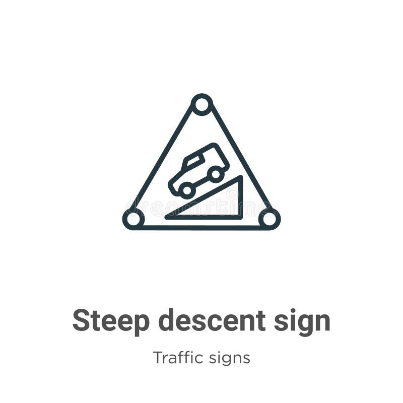 Steep Descent Sign Line Icon Stock Illustrations – 101 Steep Descent ...