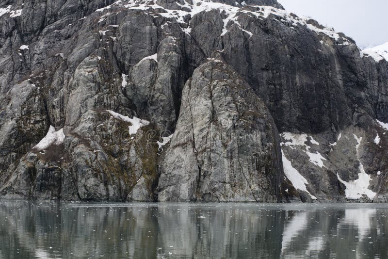 Steep Glacially Polished Cliffs at Glacier Bay, Alaska Stock Image ...