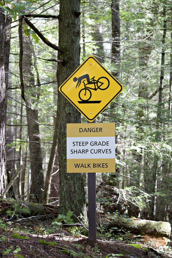 Steep Grade Sign for Cyclists Stock Photo - Image of traffic, dangerous ...