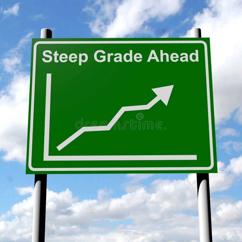 Steep Grade Sign With Rising Sales Chart Picture. Image: 19550132