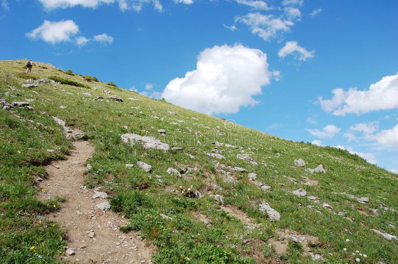 Steep Hiking Path Above Treeline on Mount Olympus, Greece Stock Image ...