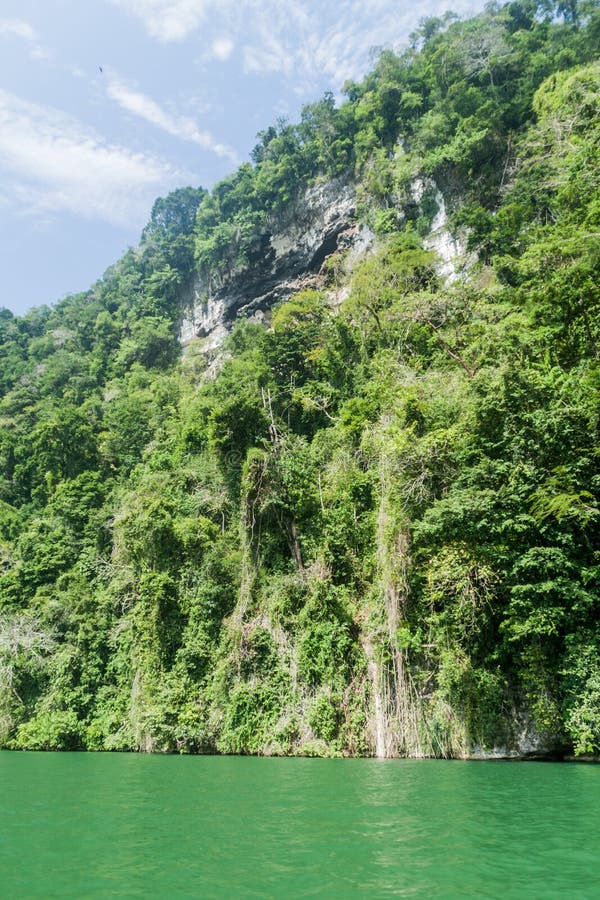 Steep Hills Lining the Rio Dulce River, Guatema Stock Image - Image of ...