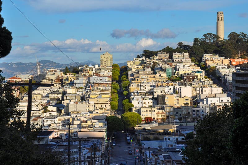 Steep Hills of San Francisco, California, USA Stock Image - Image of ...