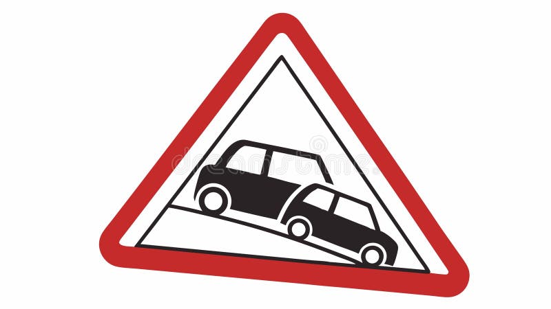 Steep Incline Warning Sign, Road Gradient Alert, Vector Design ...