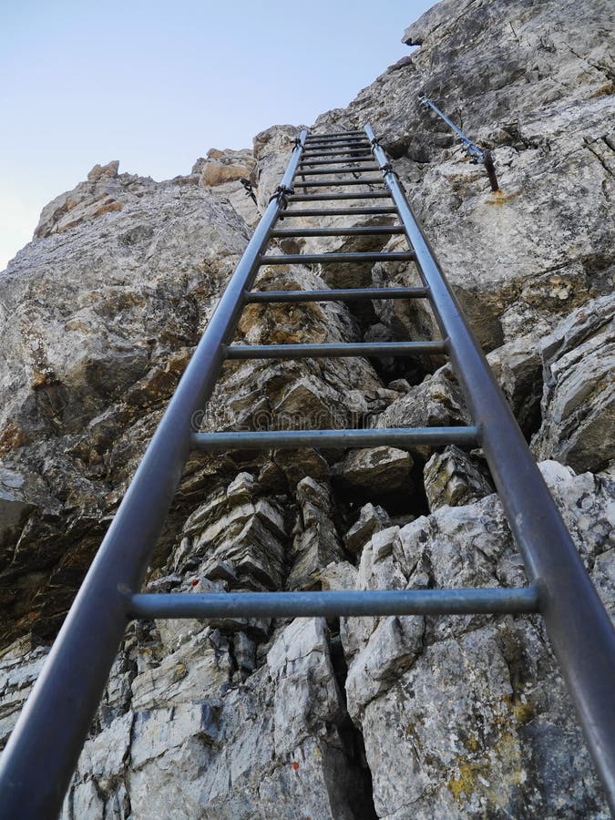 Steep ladder stock photo. Image of mountaineering, massif - 45596270