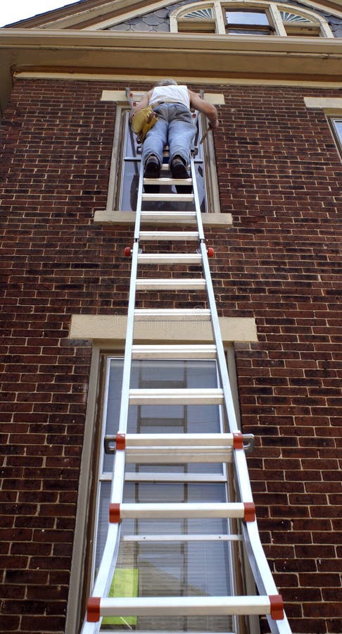 Steep Ladder Work stock image. Image of occupation, male - 5182329