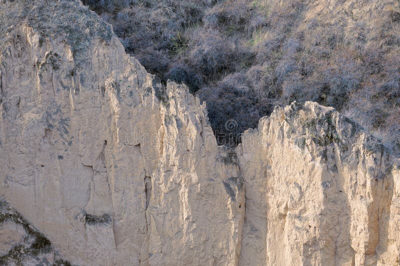 Steep loess cliff stock image. Image of valley, precipice - 275380591