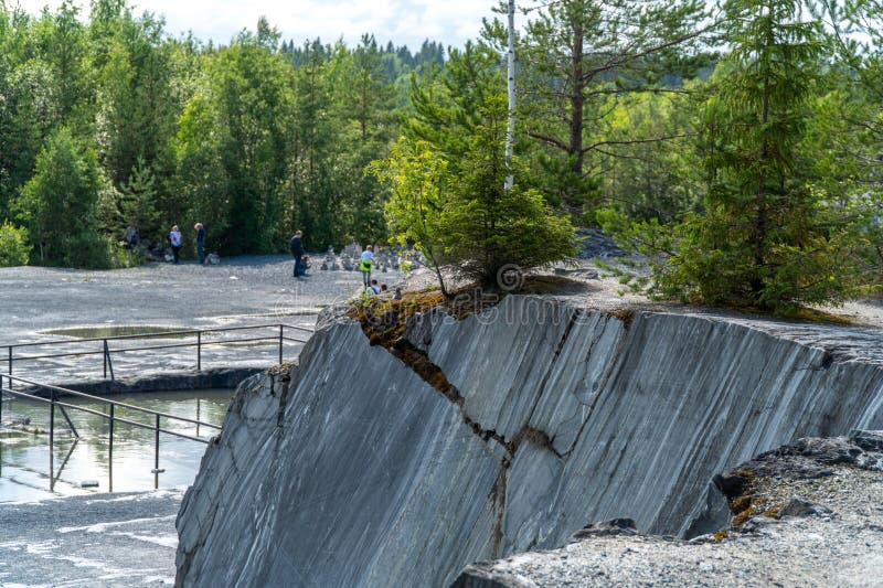 Ruskeala Old Marble Career in Karelia Stock Image - Image of tree ...