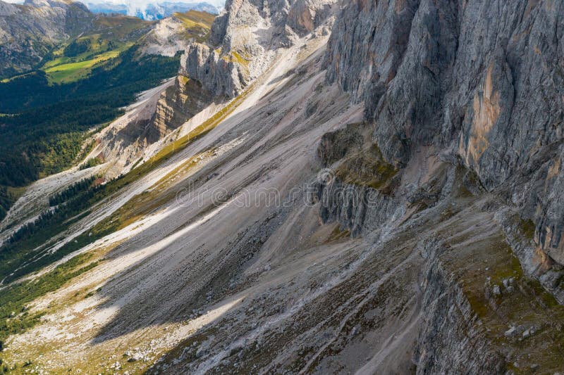 Steep Mountain Slope of Seceda in Italy Stock Image - Image of forestry ...